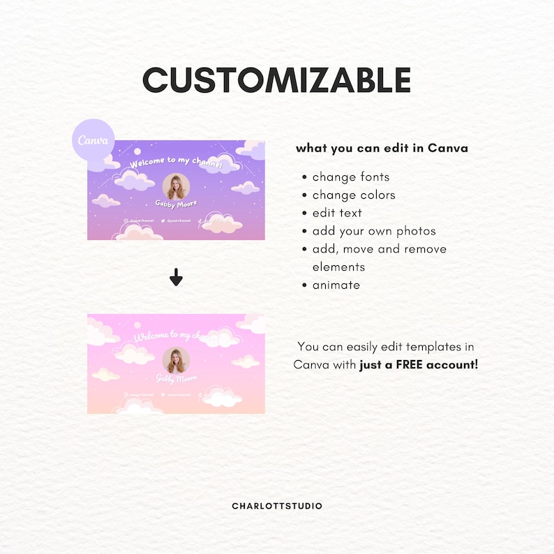 Cloudy Sky Youtube Branding Kit | Animated Youtube Intro and Outro ...