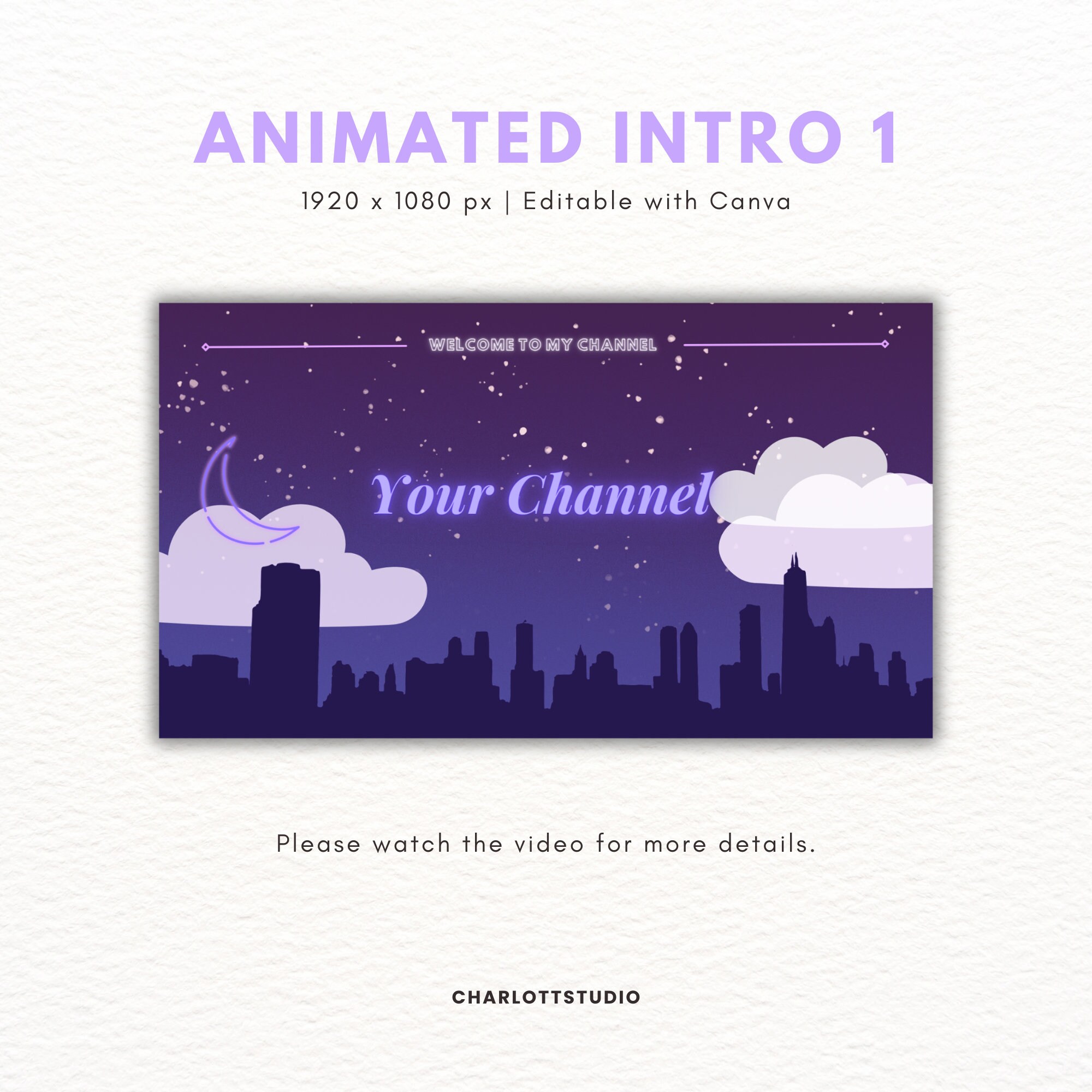 Youtube Channel Kit Animated Youtube Intro and Outro - Etsy