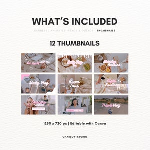 Pastel Pink Youtube Branding Kit | Animated Youtube Intro & Outro ...