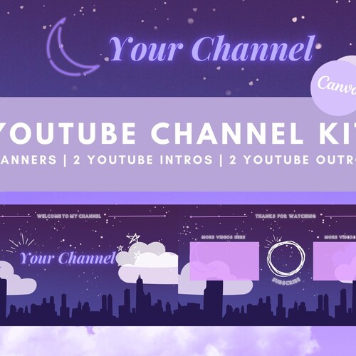 Editable Animated Youtube Intro Outro Youtube Banner Custom - Etsy