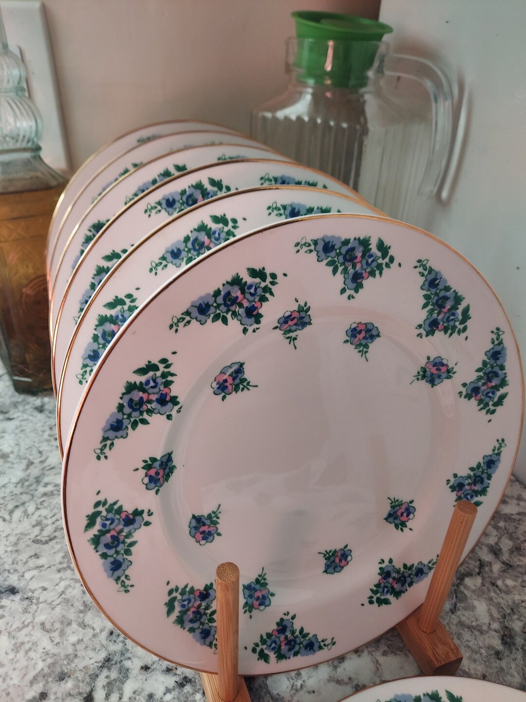 Vintage Royal Victoria Dessert Plates: Fine Bone China, Floral (set of ...