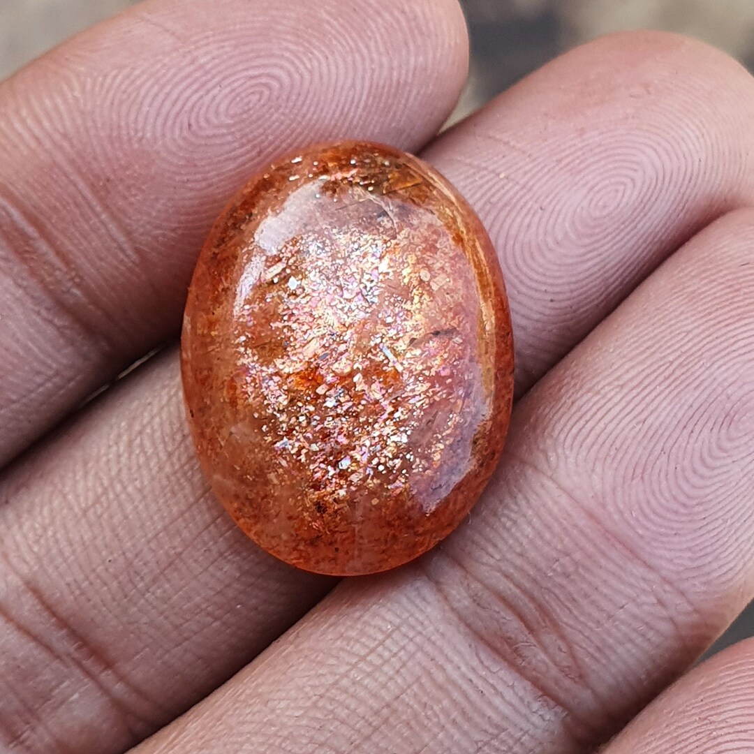Natural Sunstone Cabochon Smooth Oval Shape Gemstone Fire Stone ...