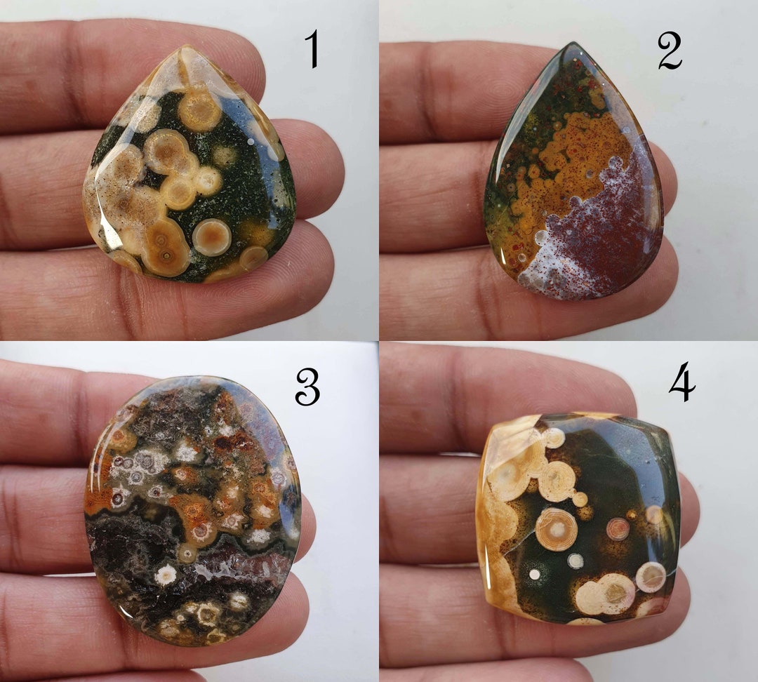 Ocean jasper cabochon , Orbicular Jasper cabochon , orb jasper cabochon ...