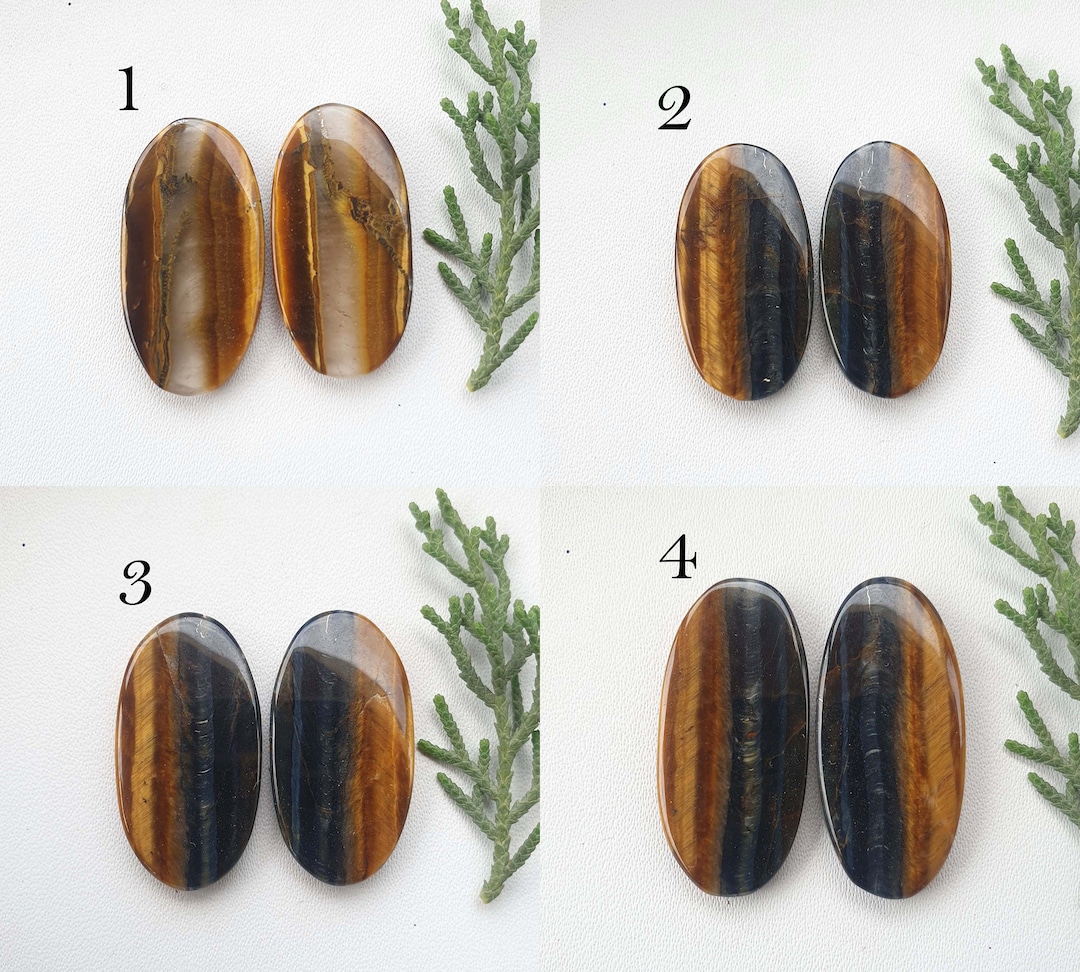 Natural Tiger Eye Pair Natural Tiger Eye Gemstones Pair - Etsy