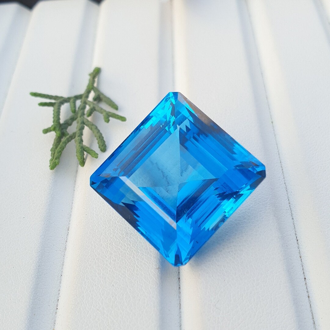 Very High Quality and Beautiful Deep Color Natural Blue Topaz Cut Stone ...