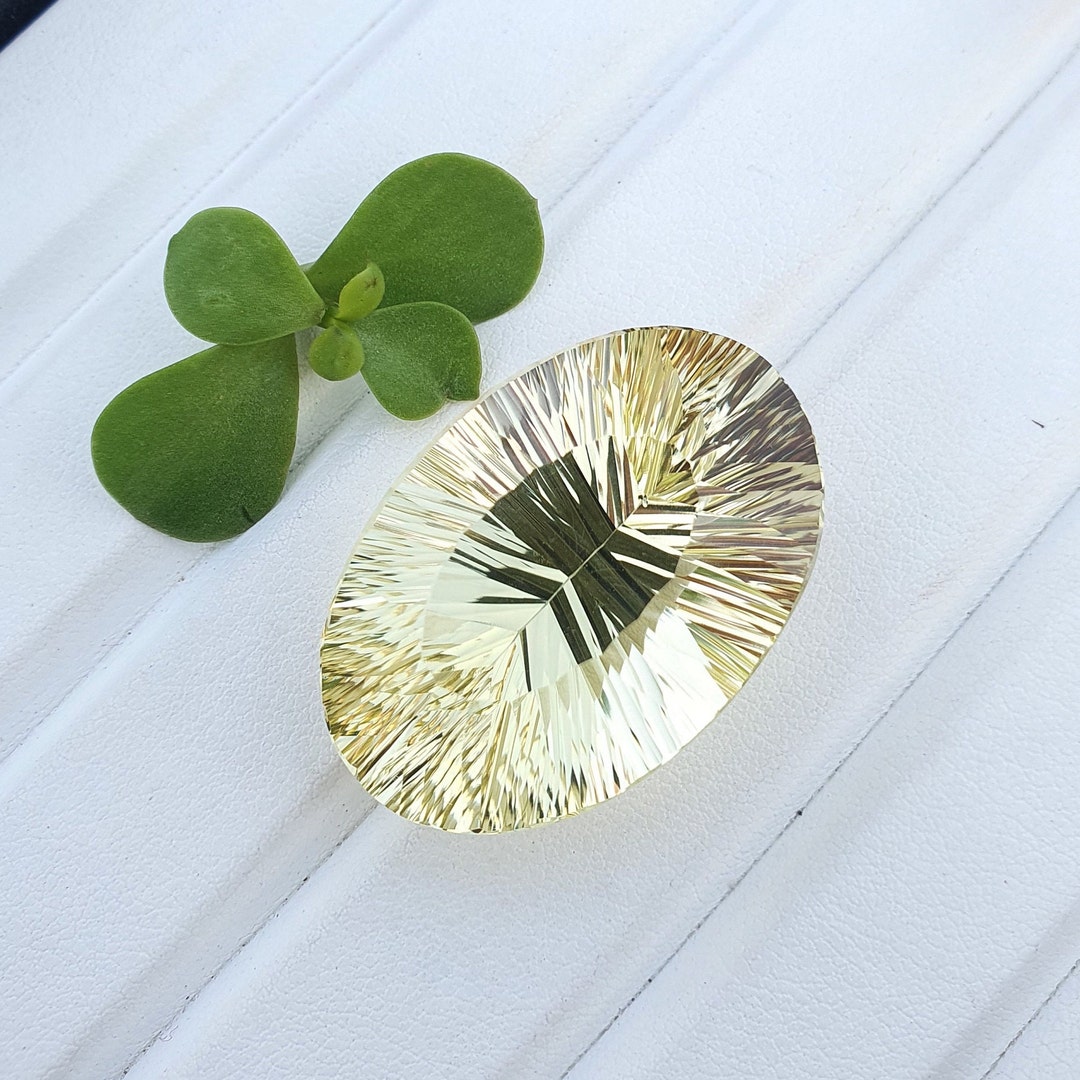 Natural Lemon Quartz Gemstone Laser Cut Lemon Quartz Stone Oval Shape ...
