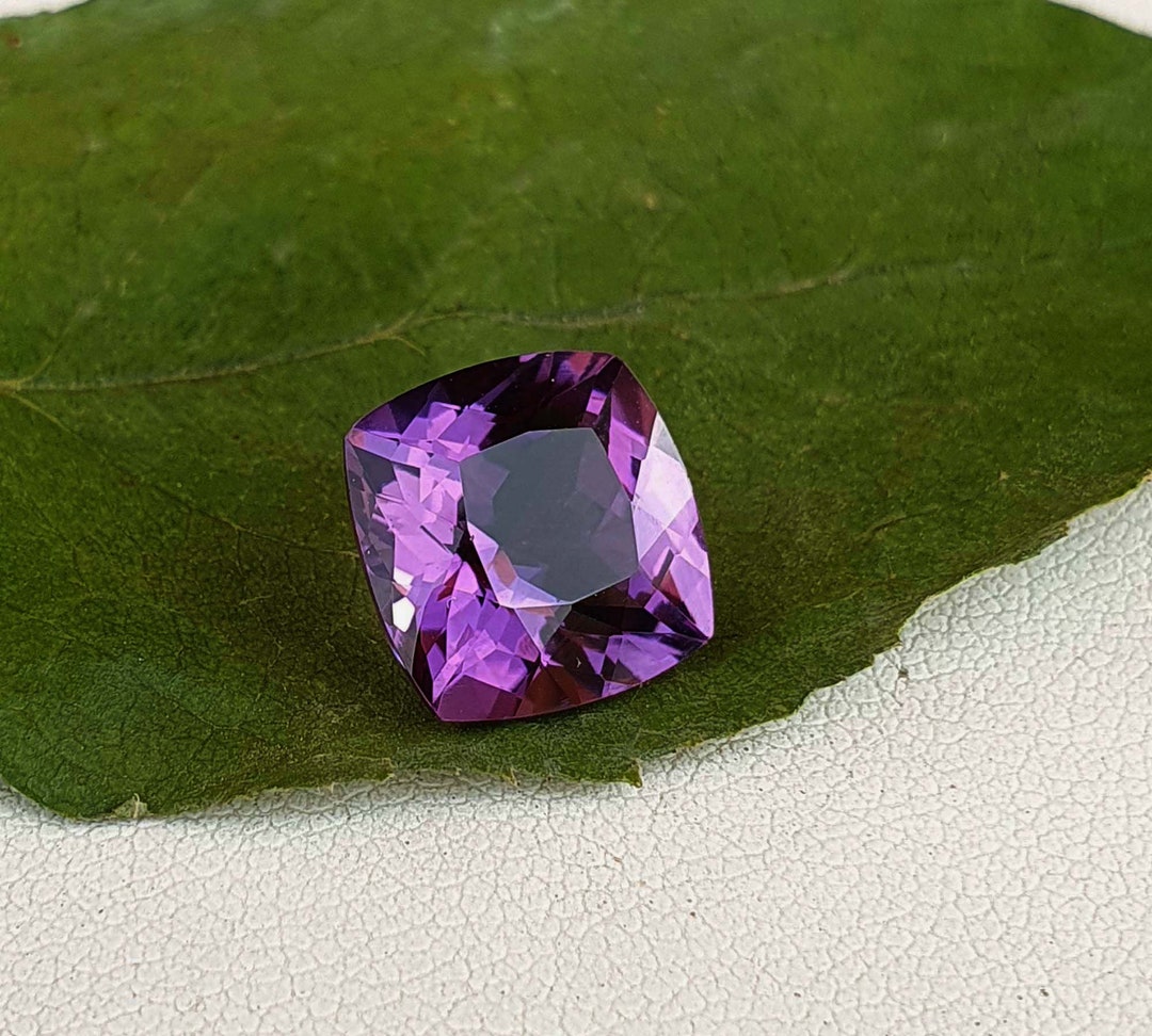 High Quality Amethyst Cut Stone Cushion Shape Faceted Natural Purple ...