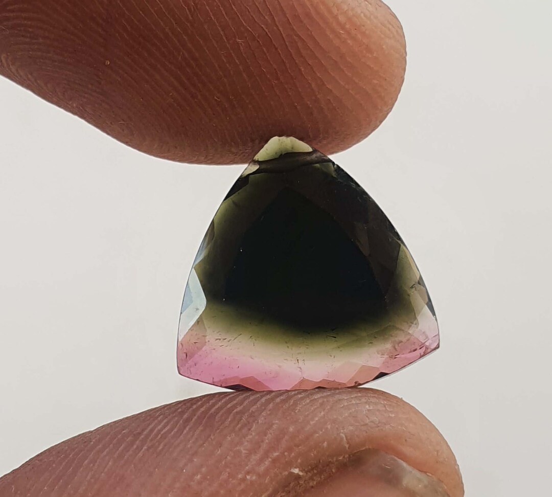 Natural Tourmaline Faceted Slice Both Side Same Cut Tourmaline Bead ...
