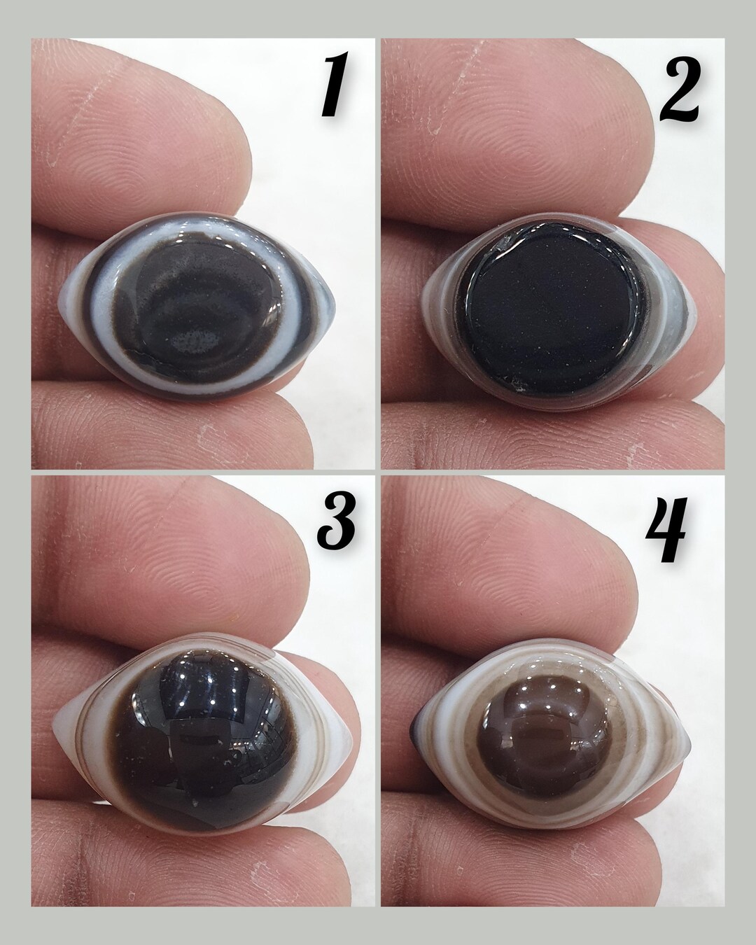 Eye Agate Cabochon Smooth Eye Shape Agate Gemstone - Etsy