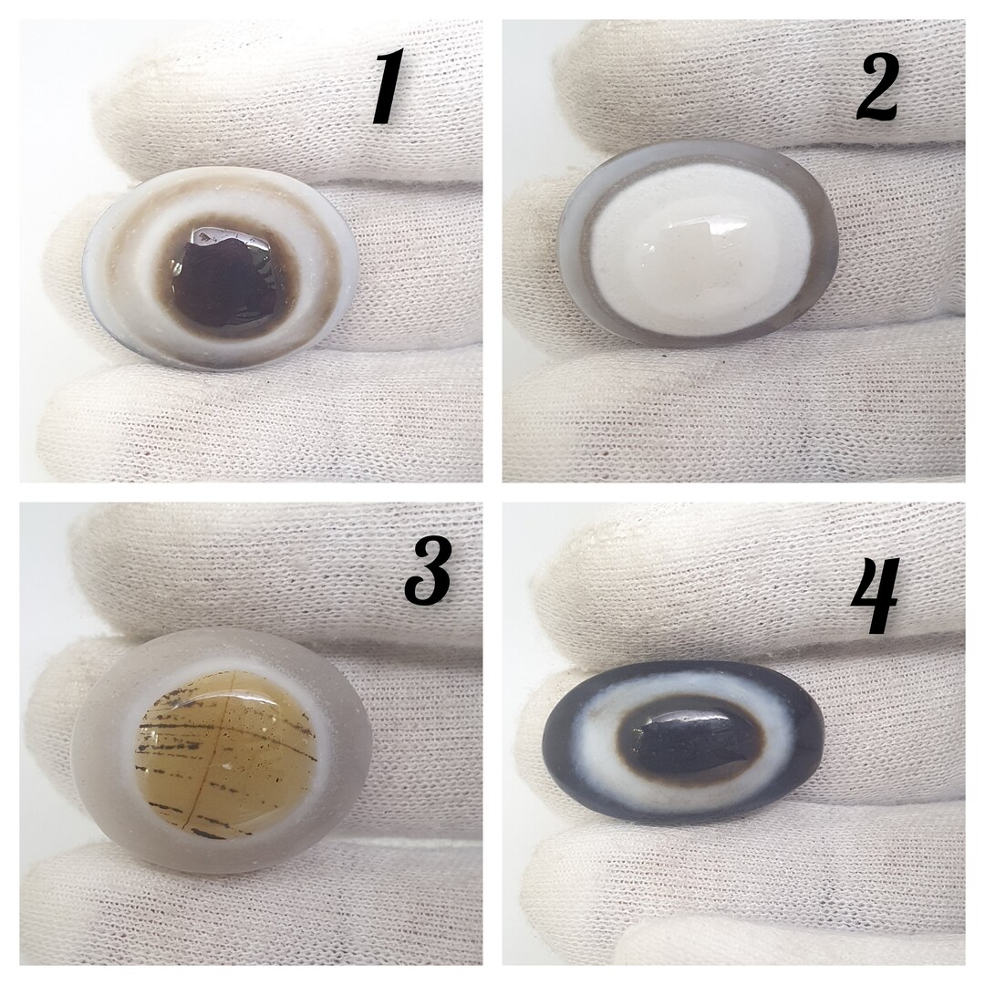 Eye Agate Cabochon Smooth Eye Shape Agate Gemstone - Etsy