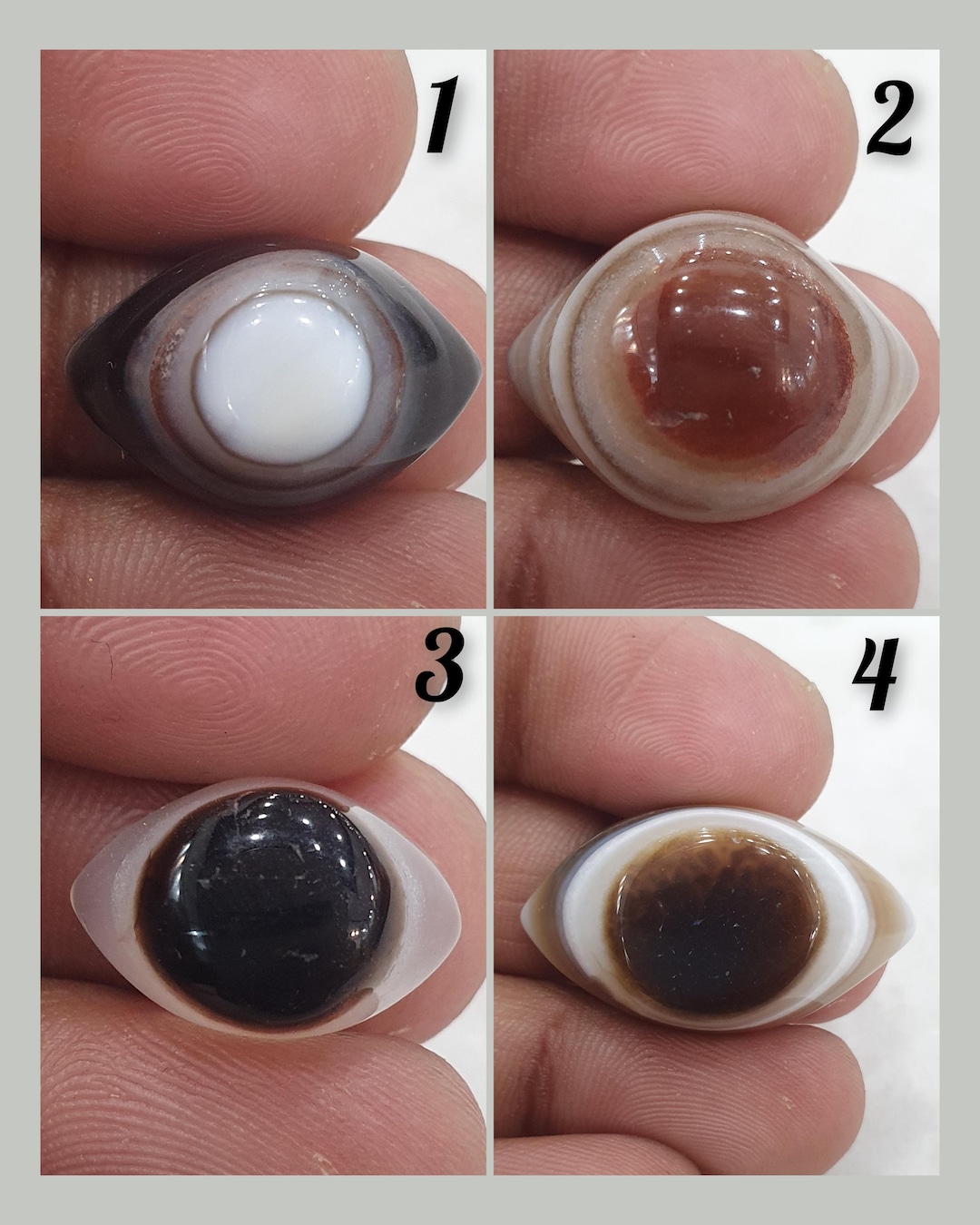 Eye Agate Cabochon Smooth Eye Shape Agate Gemstone - Etsy