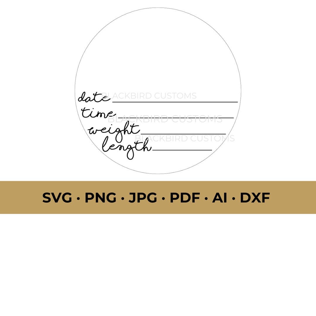 Birth Stat Round SVG, Birth Stat SVG, Personalized Birth Stat Laser Cut ...