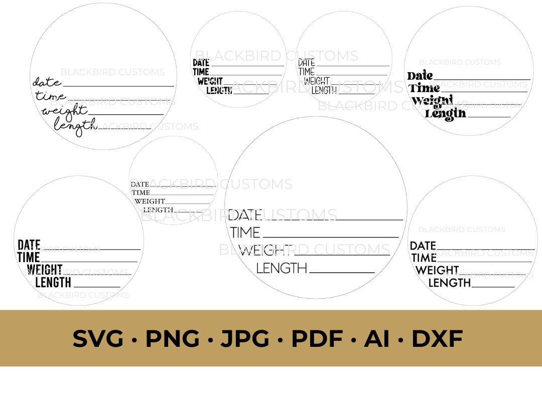 Birth Stat SVG BUNDLE, Birth Stat Round SVG, Birth Stat Svg, Birth Stat ...