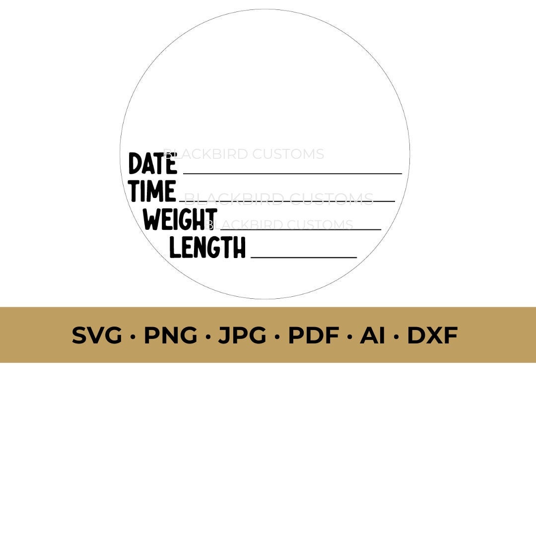 Birth Stat Round SVG, Birth Stat SVG, Personalized Birth Stat Laser Cut ...