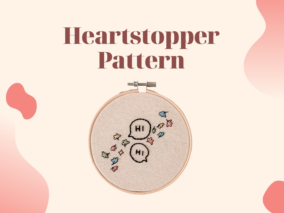Heartstopper Hand Embroidery Pattern, Tv Show Inspired Embroidery, Hi ...