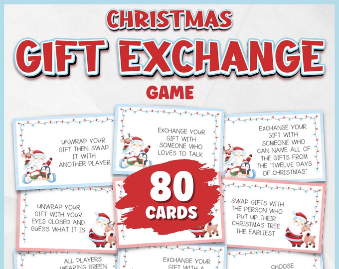 Santa Toss Gift Exchange Printable, White Elephant Gift Exchange Game ...