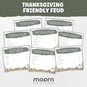 Thanksgiving Friendly Feud Game | Family Trivia | Thanksgiving Party ...