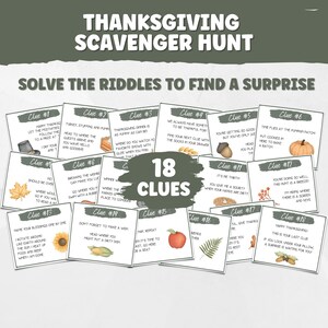 Thanksgiving Scavenger Hunt Clues | Thanksgiving Treasure Hunt Clues ...