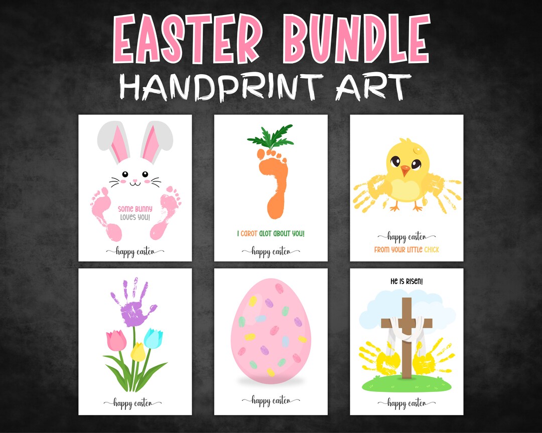 Easter Handprint Footprint Art Bundle, Handprint Craft, Easter Craft ...