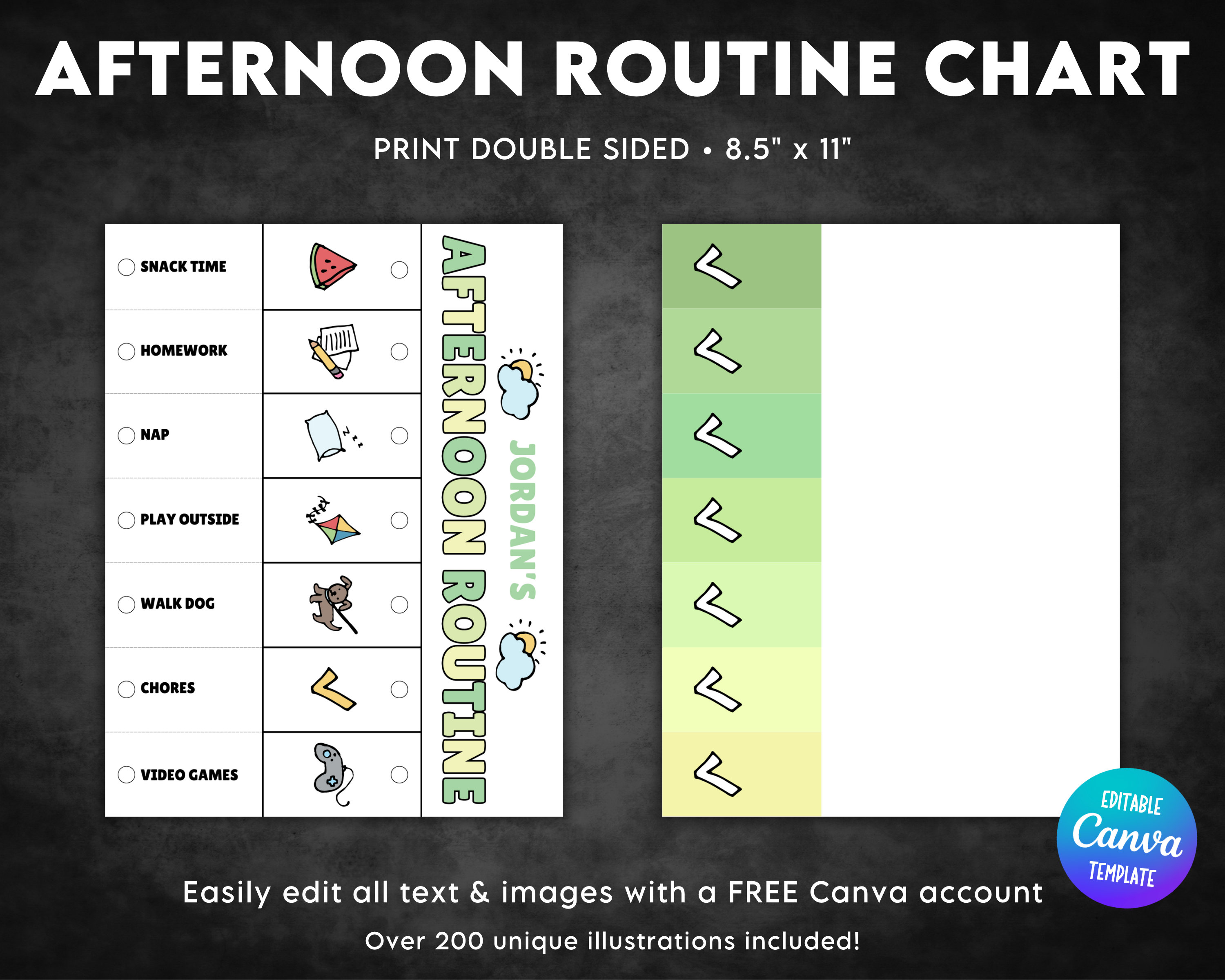 Kids Flip Routine Chart, Editable Flip Routine Chart, Editable Chore ...