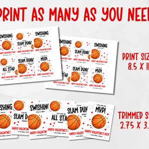Basketball Valentine's Day Cards, Printable Valentine's for Kids, Kids ...