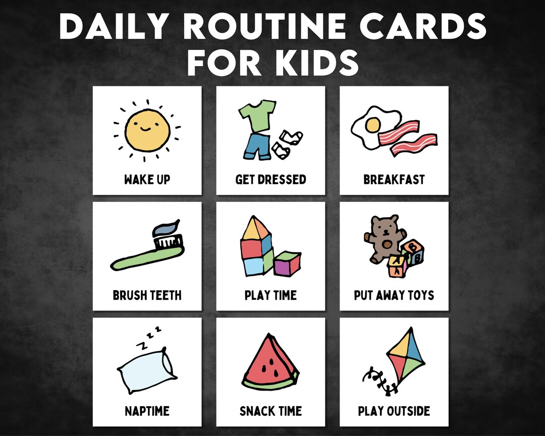 Daily Routine Cards, Visual Schedule for Kids, Toddler Routine Chart ...