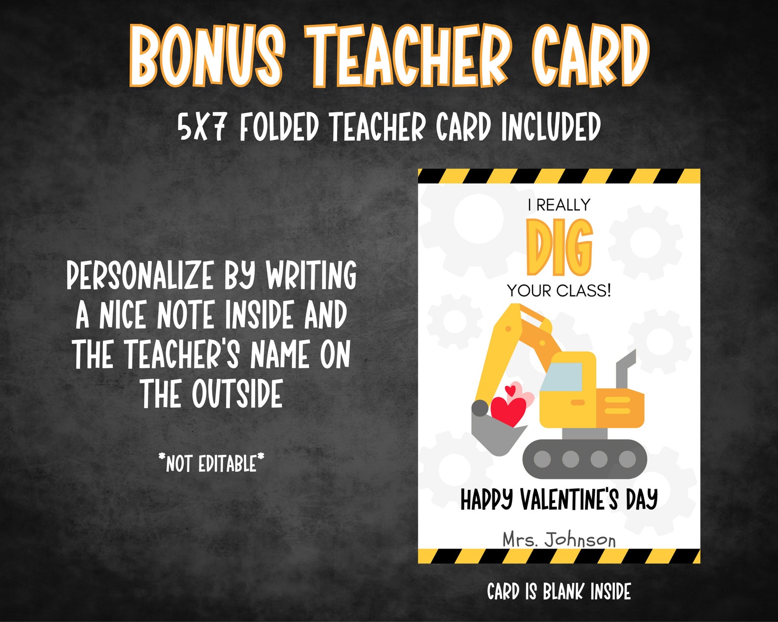 Construction Valentine's Day Cards, Printable Valentine's for Kids ...