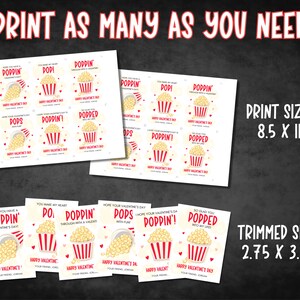 Popcorn Valentine's Day Cards, Printable Valentine's for Kids, Kids ...