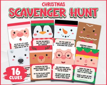 Christmas Scavenger Hunt for Kids | Christmas Printable Games for Kids ...