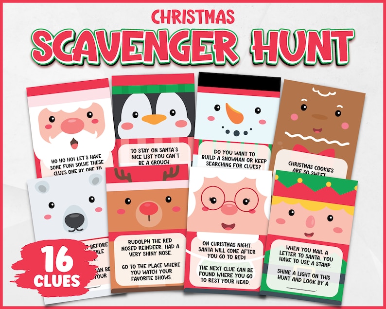 Christmas Scavenger Hunt for Kids Christmas Printable Games - Etsy