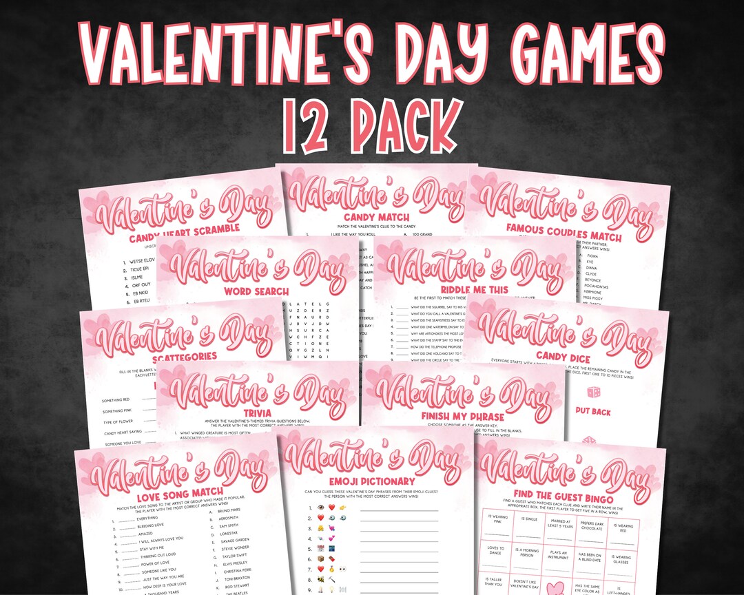 Valentine's Day Games, Valentine's Game Bundle, Valentine's Fun ...