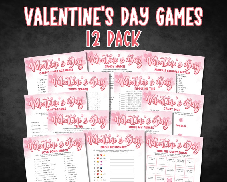Valentine's Day Games, Valentine's Game Bundle, Valentine's Fun ...