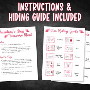 Valentines Day Treasure Hunt Clues, Valentines Scavenger Hunt ...
