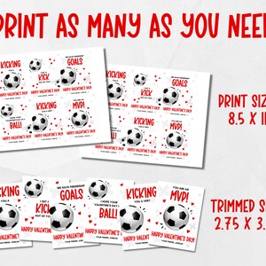 Soccer Valentine's Day Cards, Printable Valentine's for Kids, Kids ...