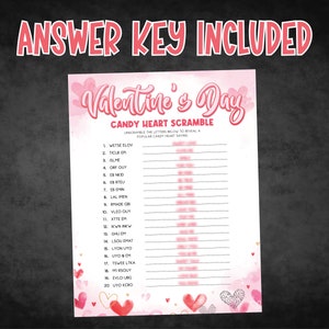 Valentine's Day Games, Valentine's Word Scramble, Valentine's Fun ...