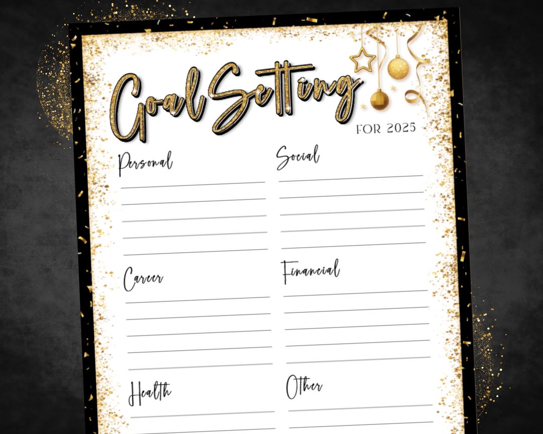 New Year Goal Setting Printable, 2024 End of Year, Yearly Goal Planner ...