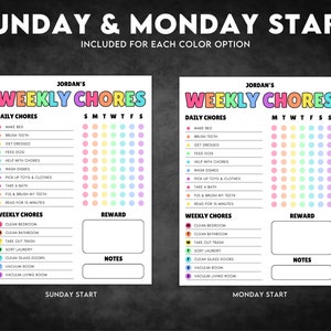 Editable Weekly Chore Chart for Kids, Printable Chore Chart, Kids Daily ...