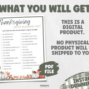 Thanksgiving Selfie Scavenger Hunt | Thanksgiving Printable Game ...