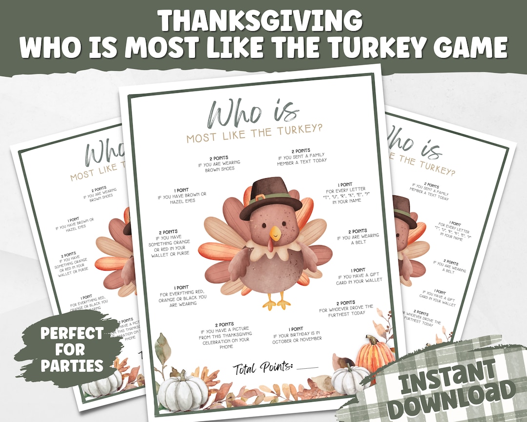 Thanksgiving Game Printable Fall Game Thanksgiving Printable Games ...