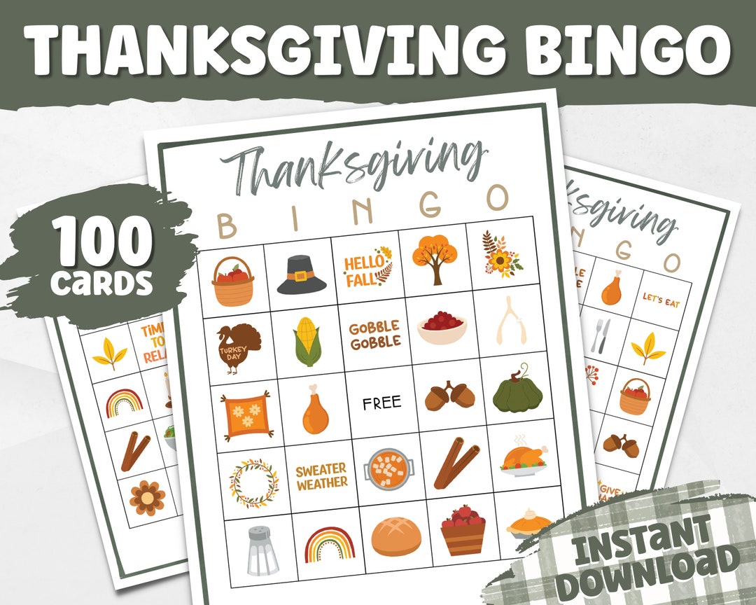 Thanksgiving Bingo Thanksgiving Activity Thanksgiving - Etsy