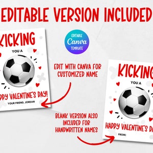 Soccer Valentine's Day Cards, Printable Valentine's for Kids, Kids ...