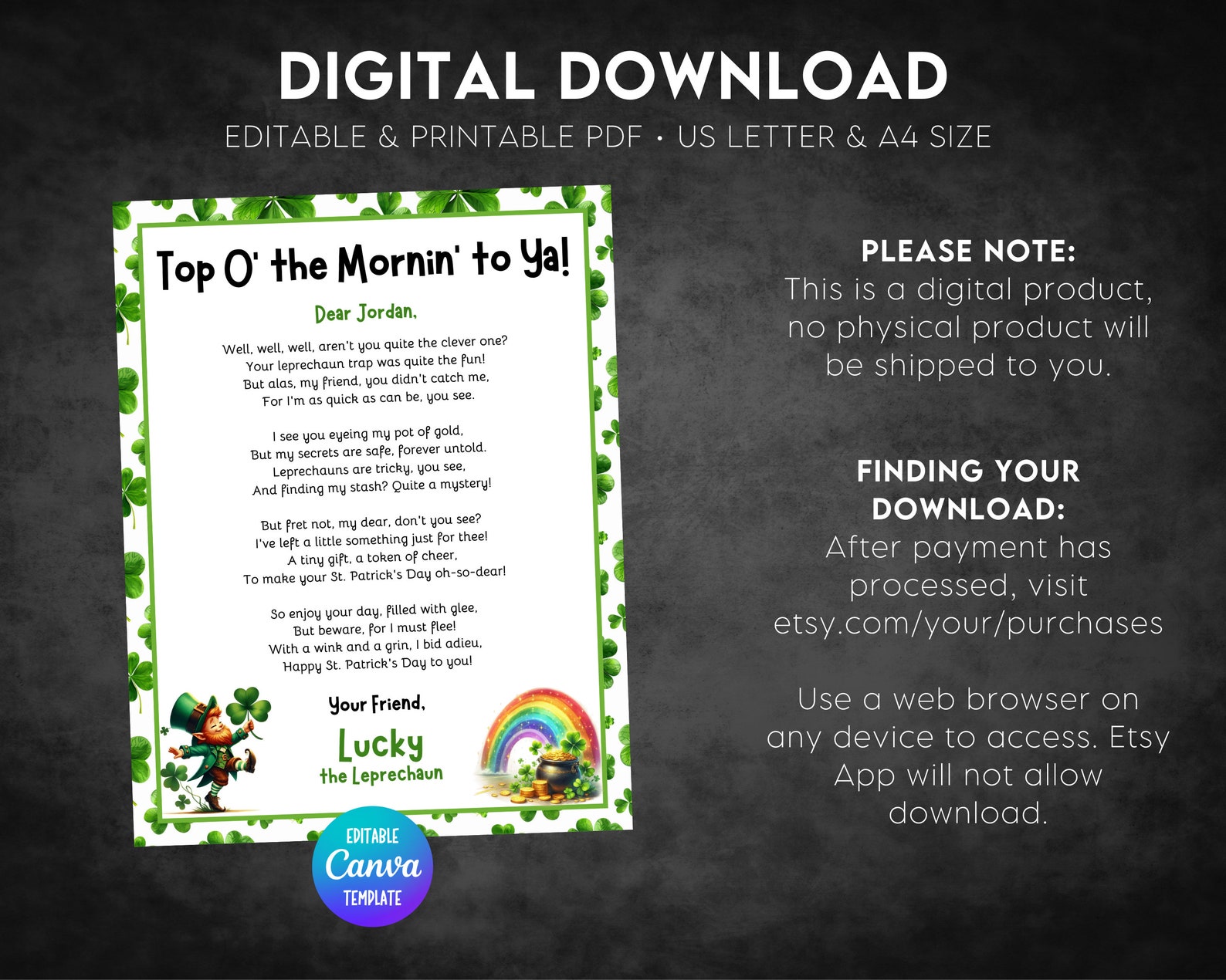 Leprechaun Letter, Editable Letter From Leprechaun, Leprechaun Trap ...