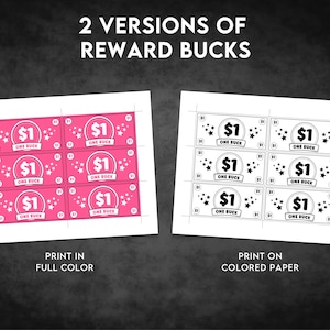 Editable Kids Reward Bucks, Mom Bucks, Chore Bucks, Play Money, Pretend ...