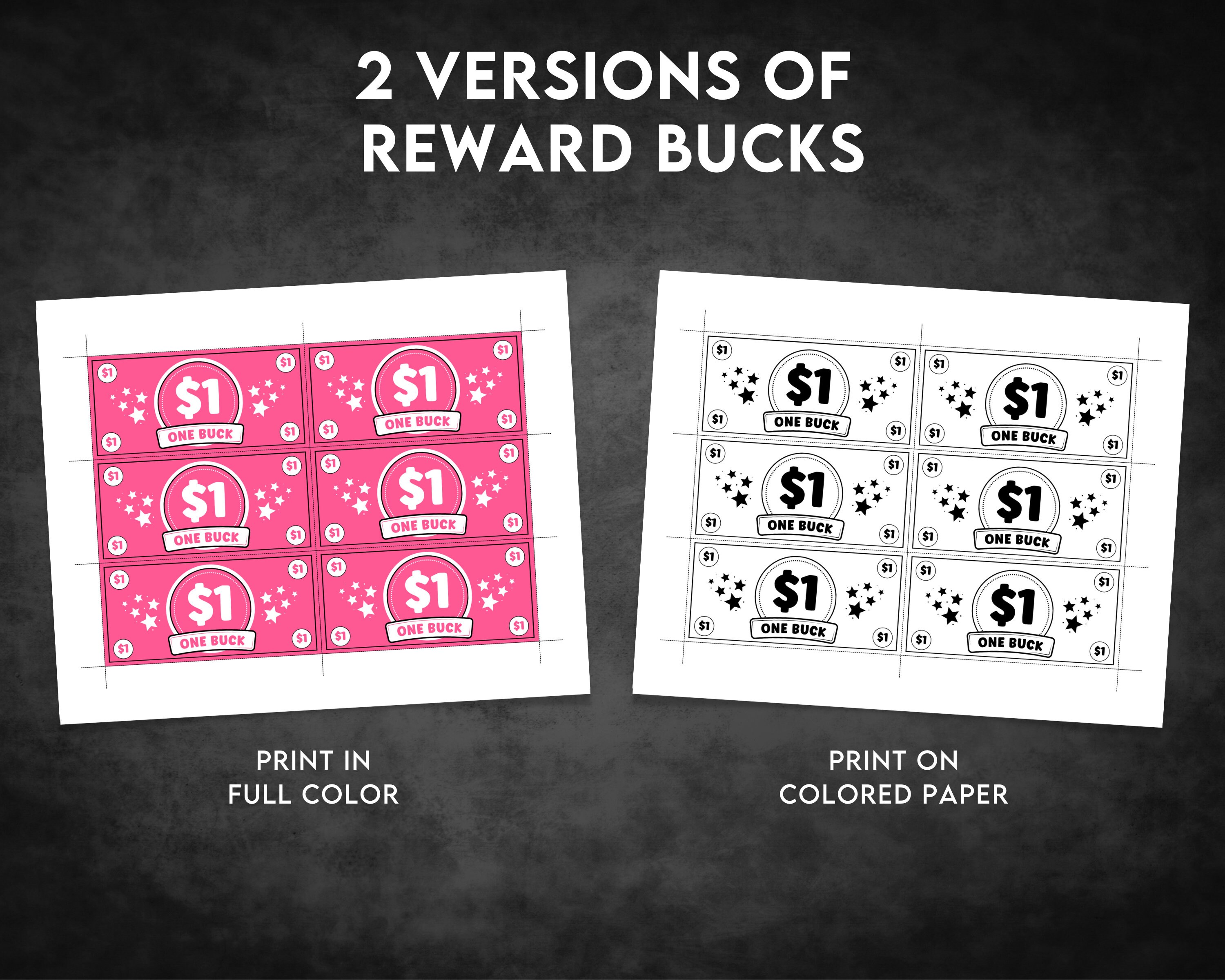 Editable Kids Reward Bucks, Mom Bucks, Chore Bucks, Play Money, Pretend ...