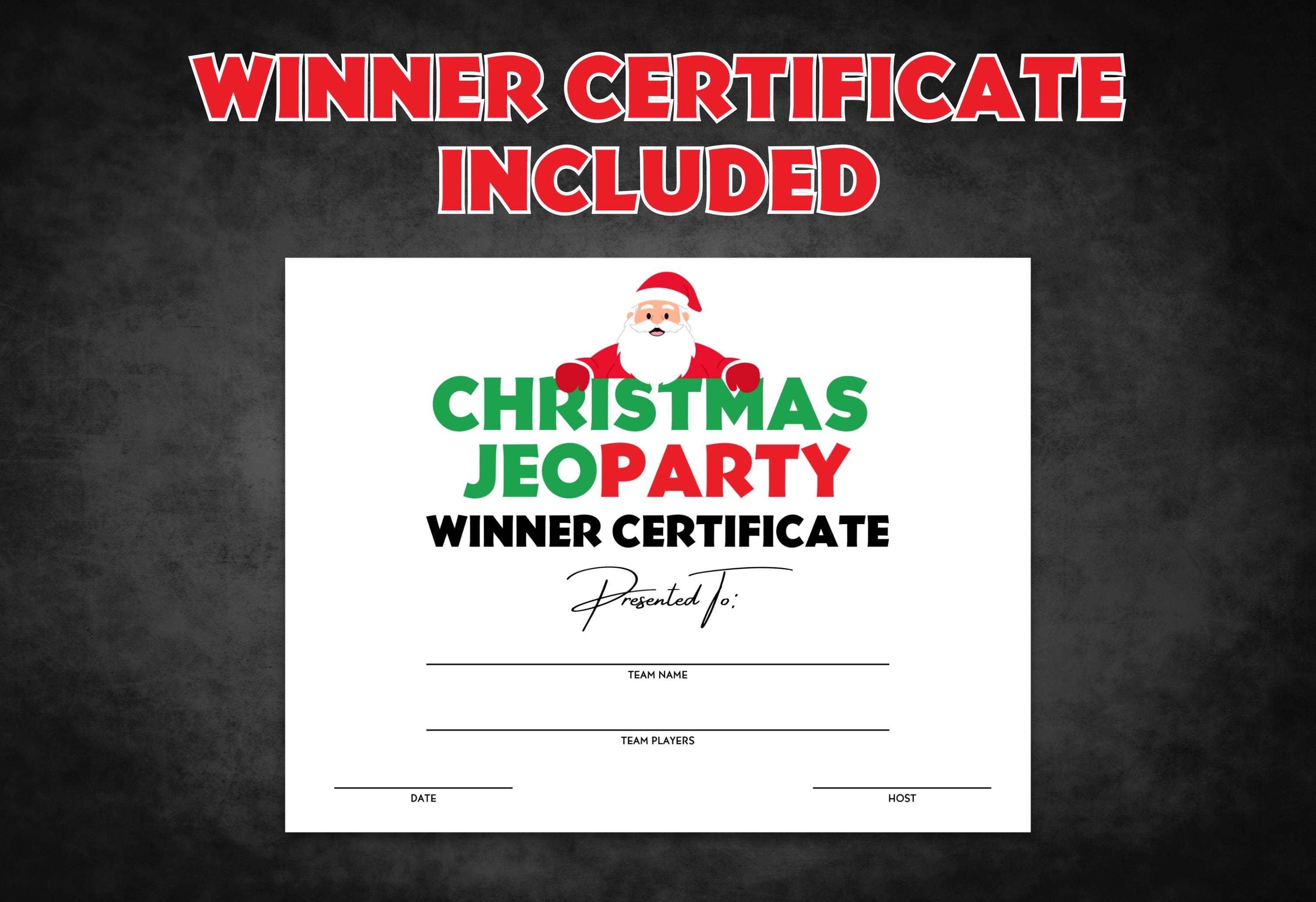 Christmas Jeopardy Game, Fun Holiday Trivia for Family Game Night ...