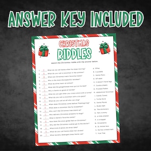 Christmas Riddles Game Printable, Christmas Printable Game, Christmas ...