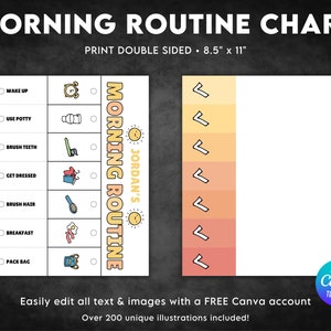 Kids Flip Routine Chart, Editable Flip Routine Chart, Editable Chore ...