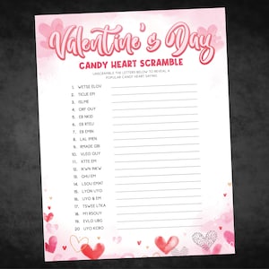 Valentine's Day Games, Valentine's Word Scramble, Valentine's Fun ...