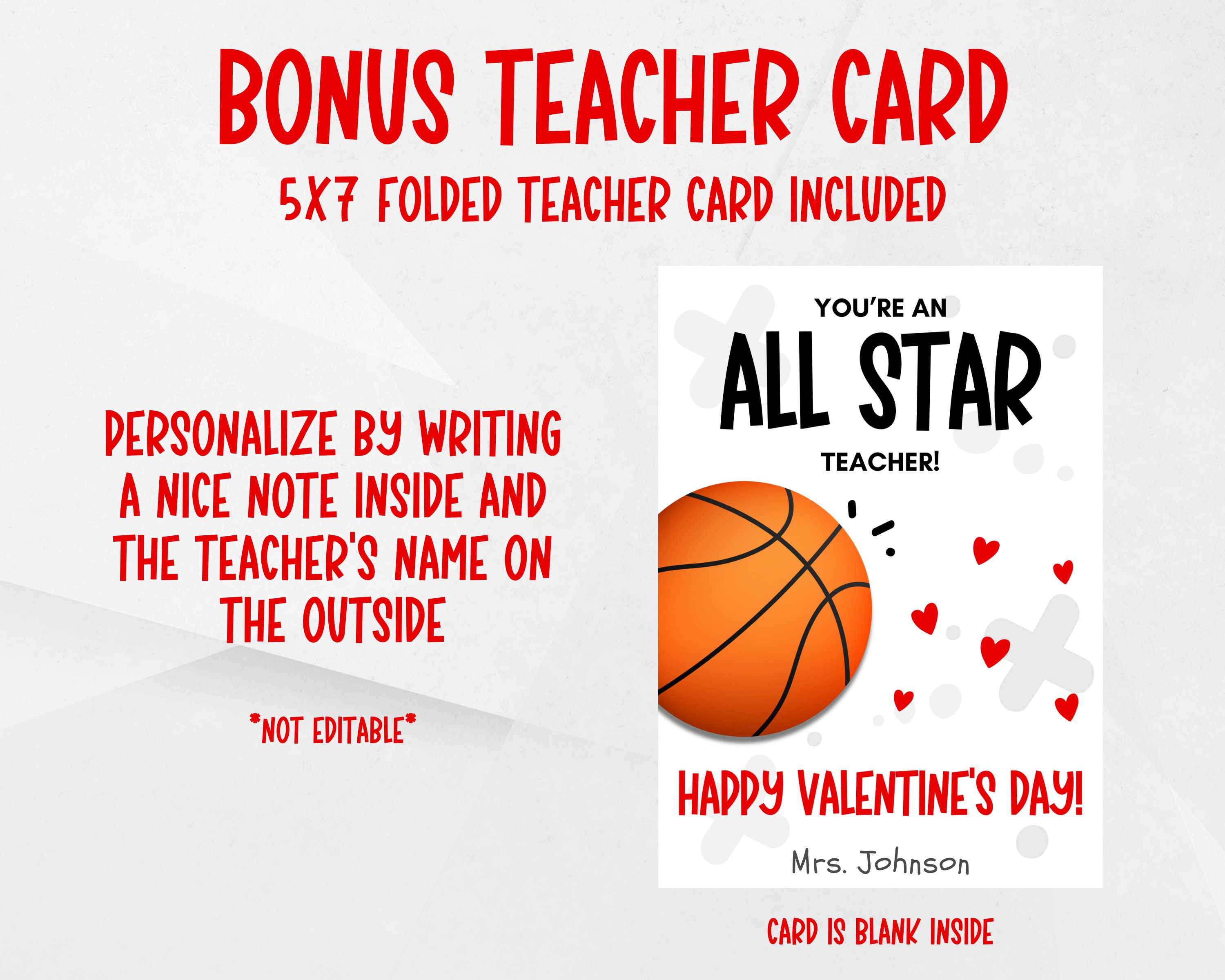 Basketball Valentine's Day Cards, Printable Valentine's for Kids, Kids ...