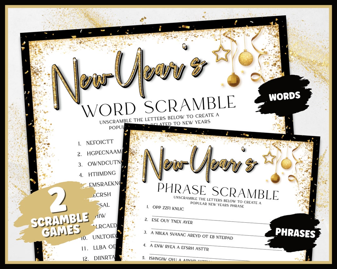 New Years Games, New Years Eve Games, New Years Word Scramble, New ...